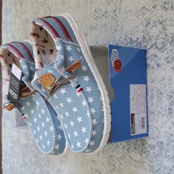 Hey Dude | Shoes | Hey Dude Wally Americana Denim Star | Poshmark
